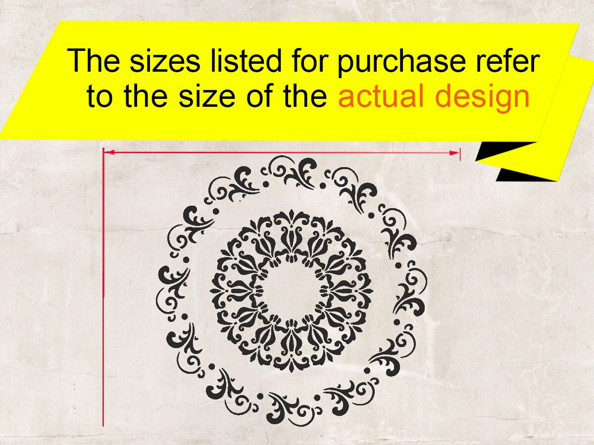 Round Pattern Circular Ornament Stencil Reusable DIY Craft - Etsy