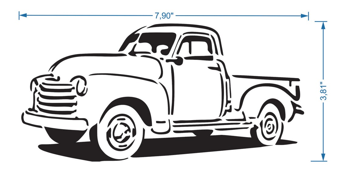 Old Car Retro Pickup Stencil Reusable DIY Craft Mylar Stencil | Etsy