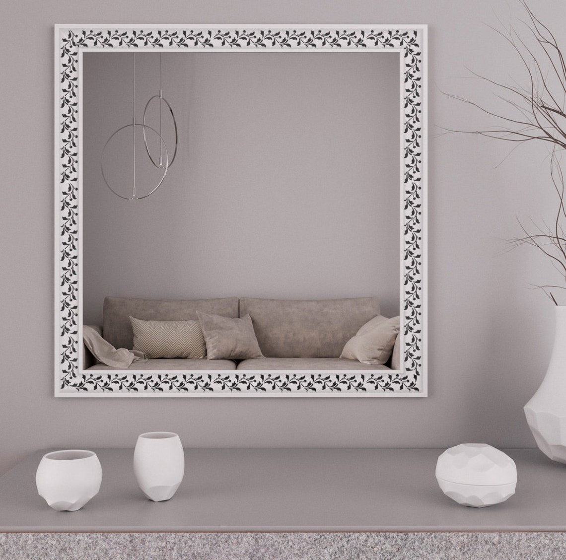 Floral Borders Stencil Reusable DIY Craft Mylar Stencil Home - Etsy