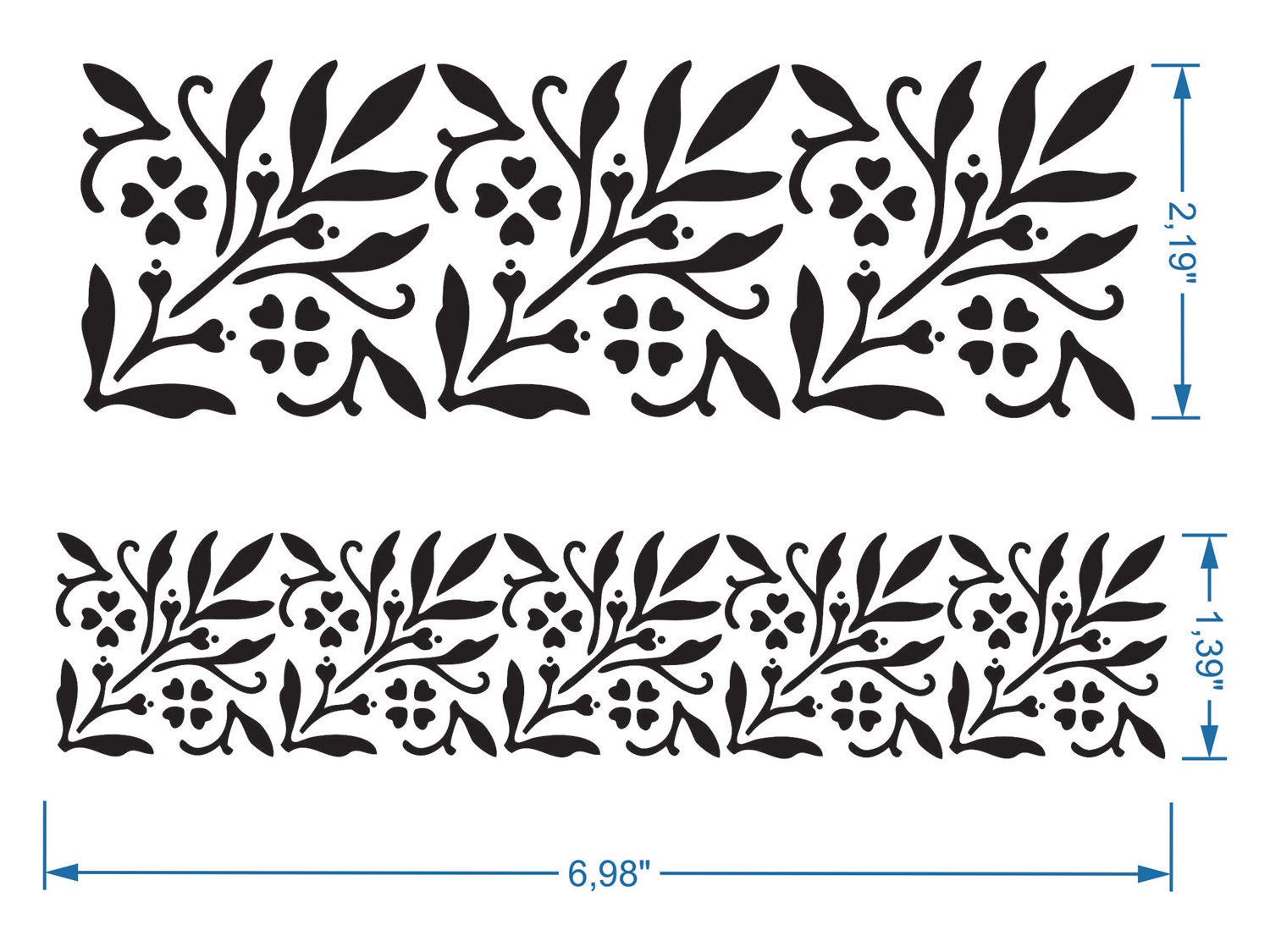 Floral Border Stencil Reusable DIY Craft Mylar Stencil for | Etsy