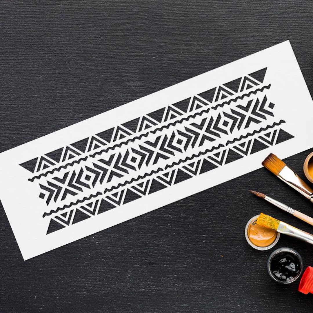 Aztec Pattern Stencil - DIY Mylar Painting Stencil for Walls - Line ...