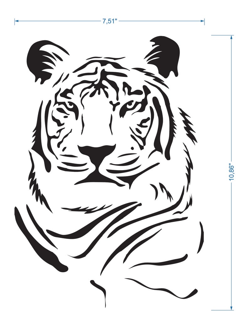 Bengal Tiger Stencil Reusable DIY Craft Mylar Stencil Big Size - Etsy Bengal Tiger Stencil Reusable DIY Craft Mylar Stencil Big Size - Etsy