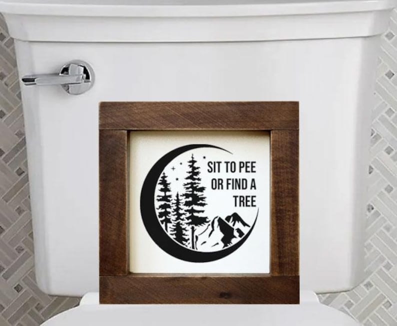 Sit to Pee Toilet Sign Guest Restroom Bathroom Rules Short Term Rental ...