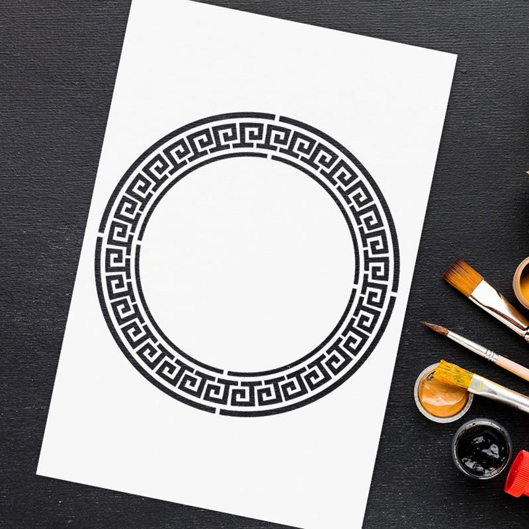 Aztec Round Pattern Stencil - DIY Mylar Painting Stencils for Walls ...