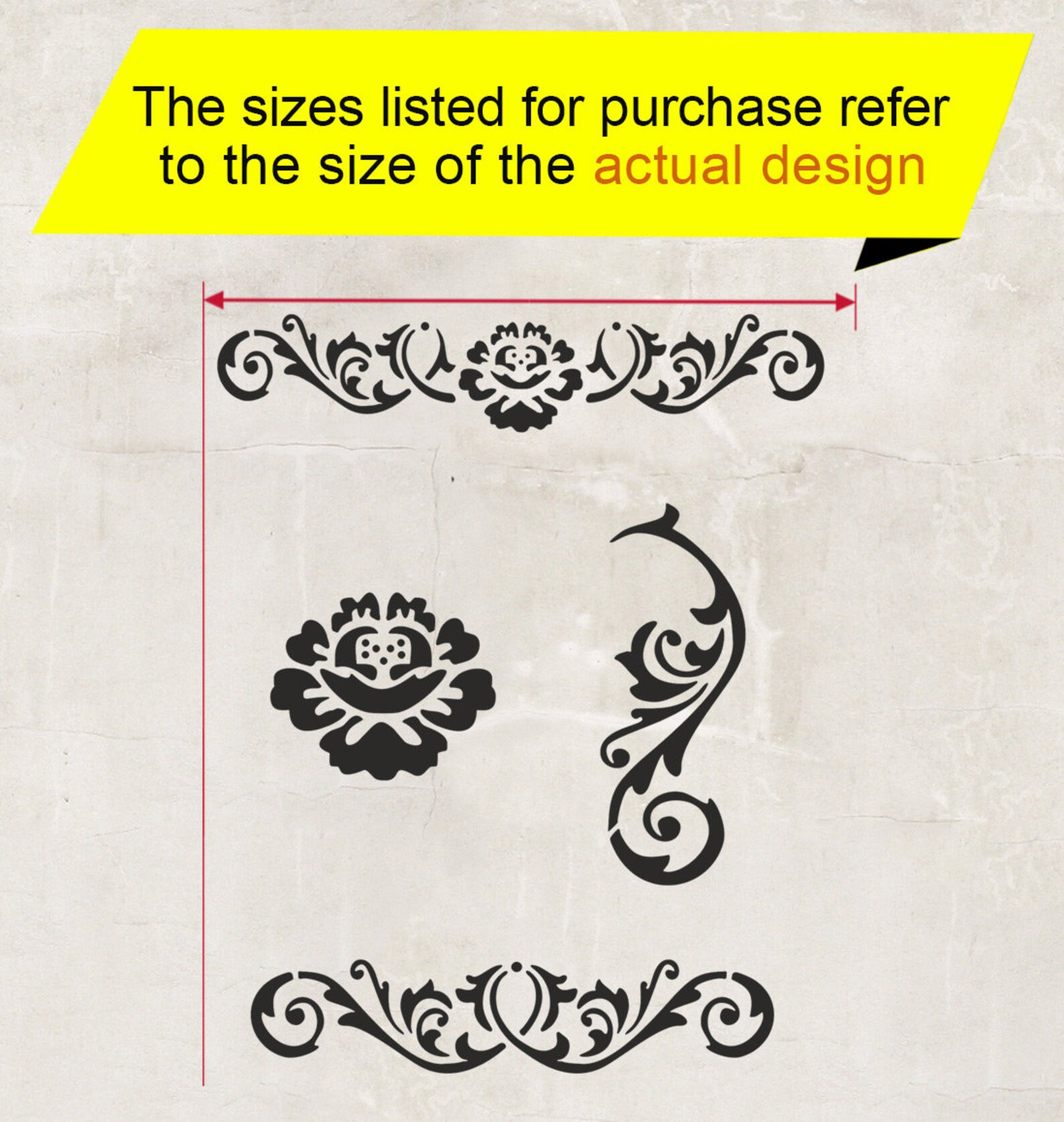 Swirl Floral Borders Stencil Reusable DIY Craft Mylar Stencil - Etsy