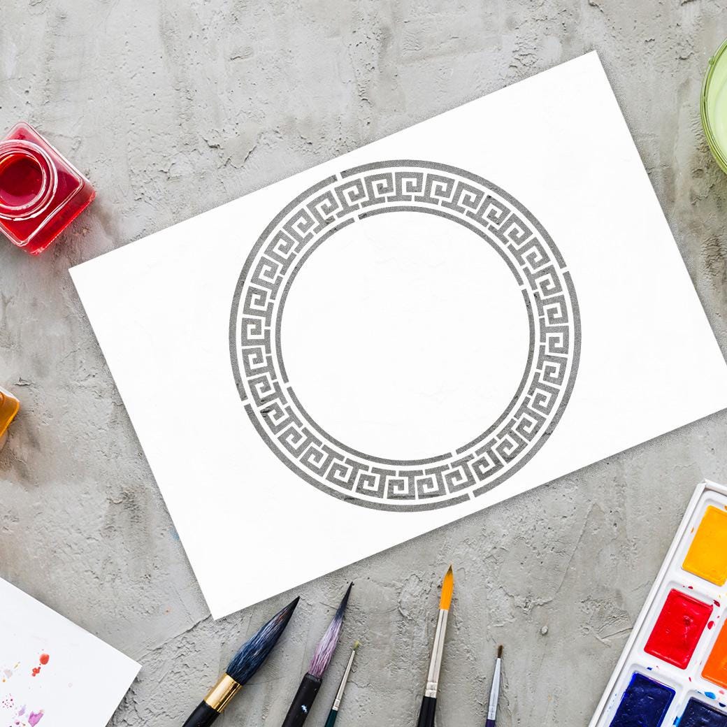 Aztec Round Pattern Stencil - DIY Mylar Painting Stencils for Walls ...