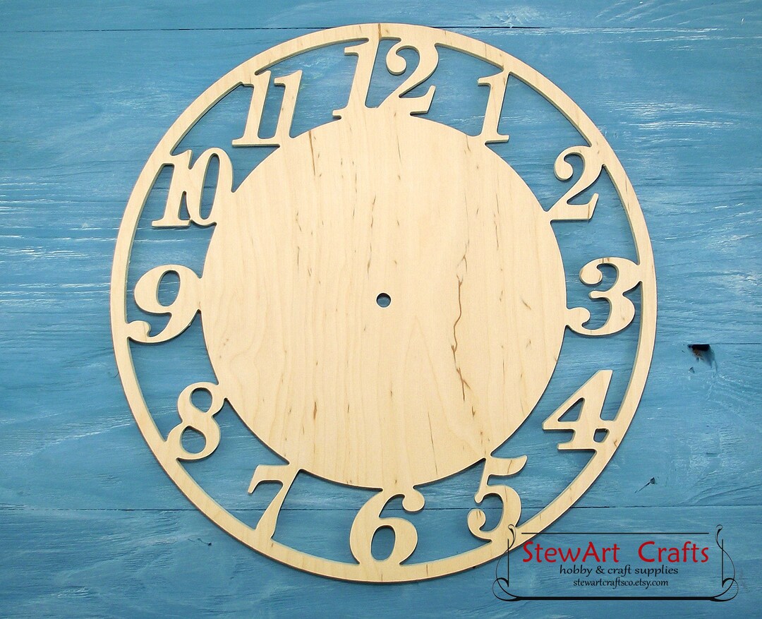 Wooden Round Clock Face 12, Unfinished Clock Face, Wooden Blank Clock ...