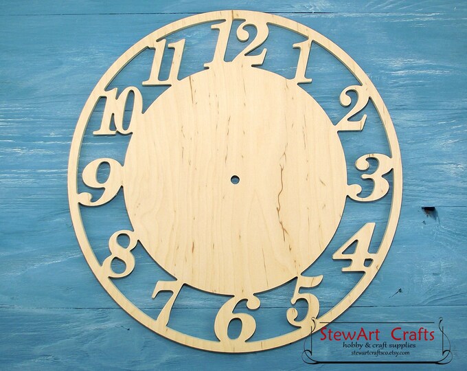 Wooden Round Clock Face 12", Unfinished Clock Face, Wooden Blank Clock ...