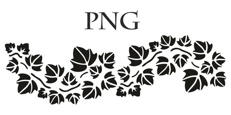 Ivy Border Digital Stencil Template SVG DXF EPS Png Files for - Etsy