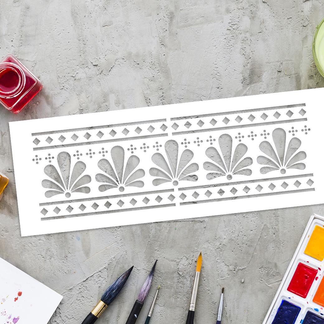 Talavera Border Stencil - DIY Stencil for Paint - Mexican Folk Art ...