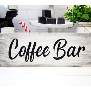 Farmhouse Coffee Bar Sign Wooden Coffee Sign Coffee Station | Etsy