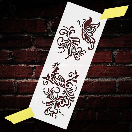 Floral Borders Stencil Reusable DIY Craft Mylar Stencil Home - Etsy