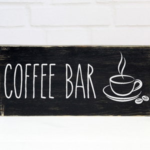Farmhouse Coffee Bar Sign Wooden Coffee Sign Coffee Station | Etsy