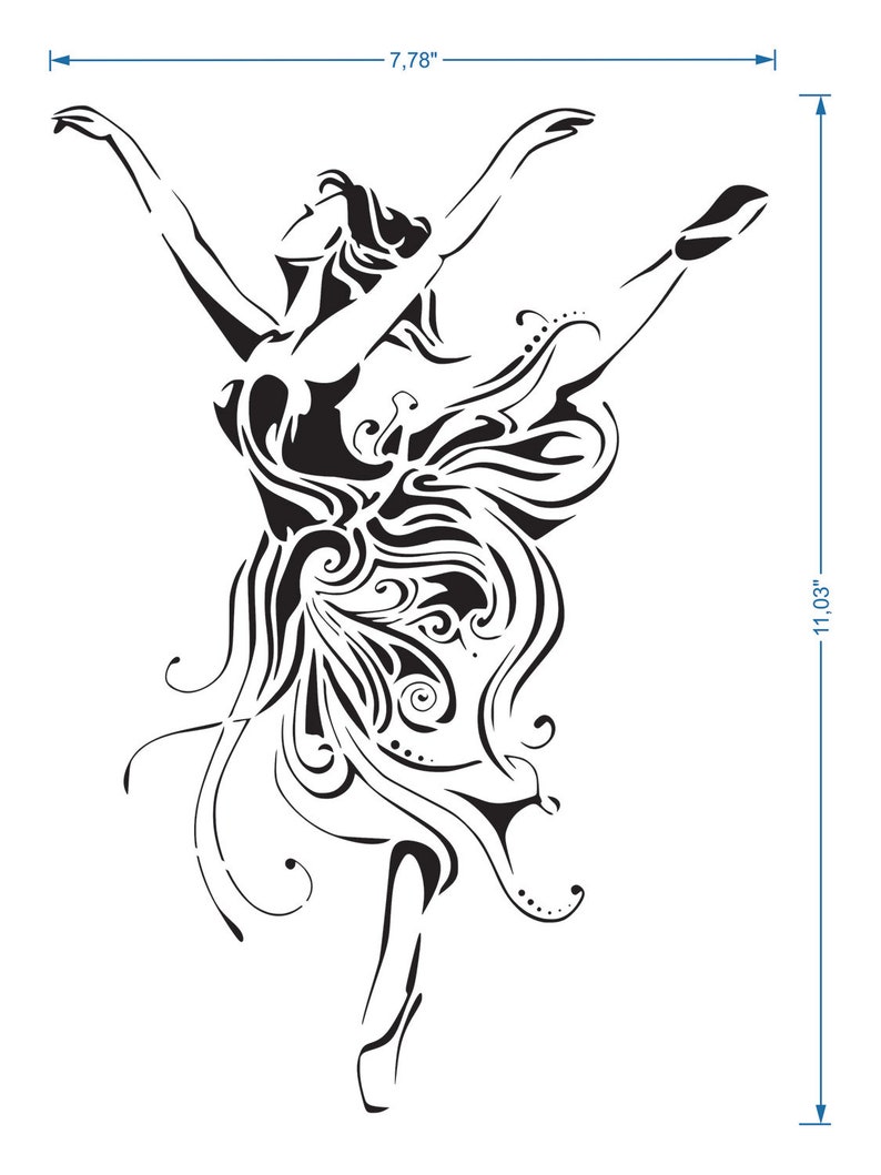 Ballet Dancer Stencil Reusable DIY Craft Mylar Stencil Home | Etsy