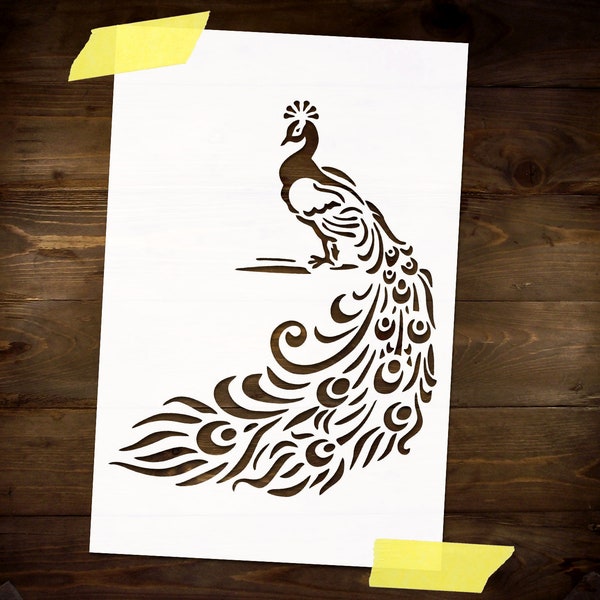 Peacock Stencil - Etsy