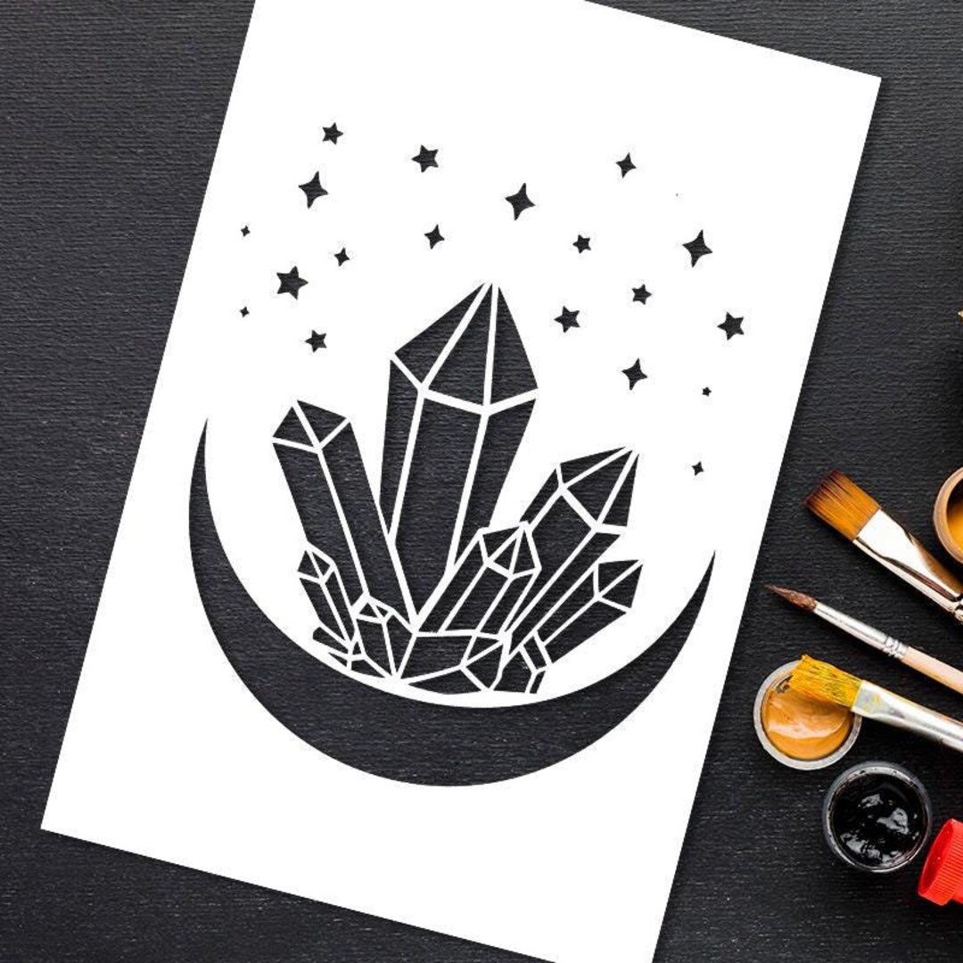 Magic Crystals Stencil - DIY Mylar Painting Stencil for Walls ...