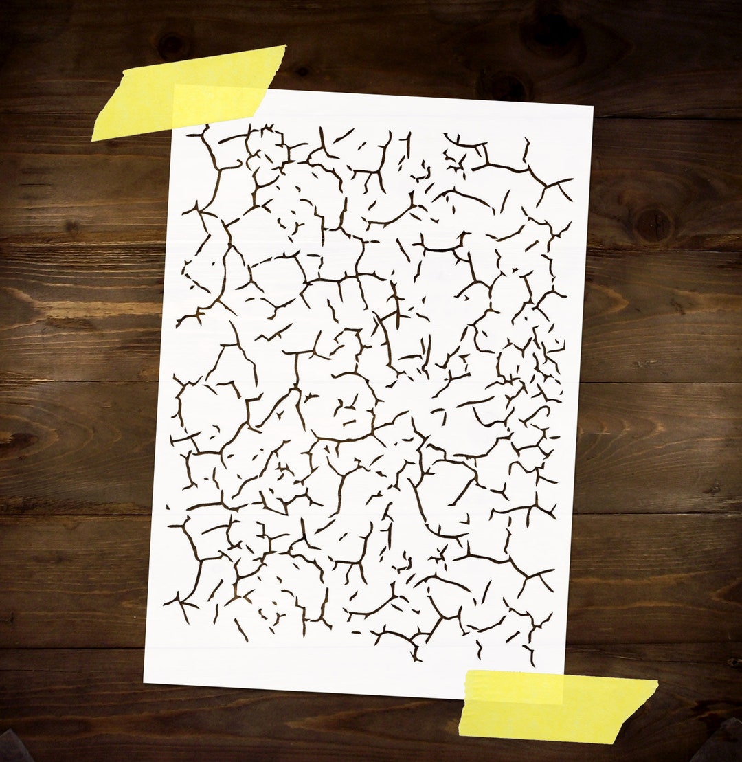 Сracks Pattern Stencil Reusable DIY Craft Mylar Stencil for Paint ...