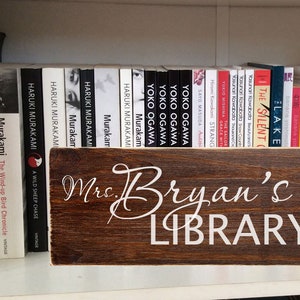 Book Nook Personalized Library Sign for Book Shelf Lover Decor - Etsy