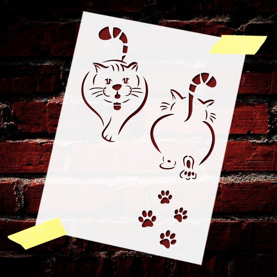 Big Cat Paw Prints Stencil Reusable DIY Mylar Stencil Kids - Etsy