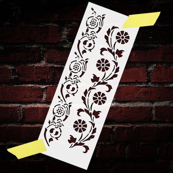 Flower Border Stencil - Etsy