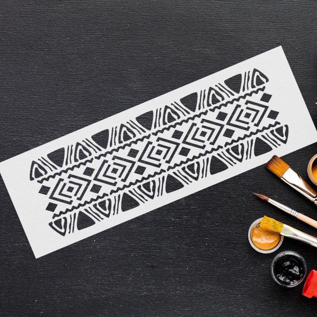 Aztec Pattern Stencil - DIY Mylar Painting Stencil for Walls - Line ...