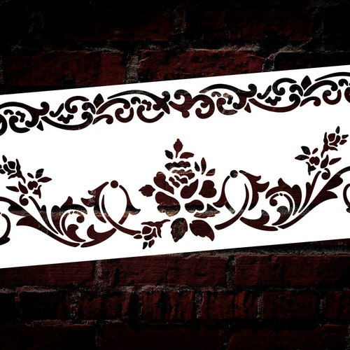 Floral Borders Stencil Reusable DIY Mylar Stencil for Paint - Etsy