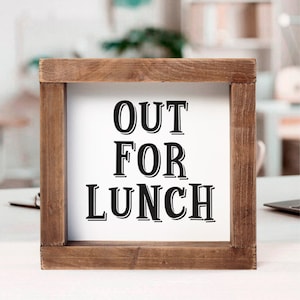 Out for Lunch Desk Sign Reception Sign Cubicle Decor Coworker Gift ...