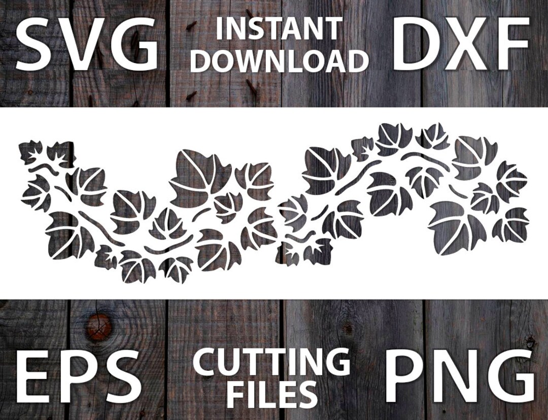 Ivy Border Digital Stencil Template SVG DXF EPS Png Files for ...