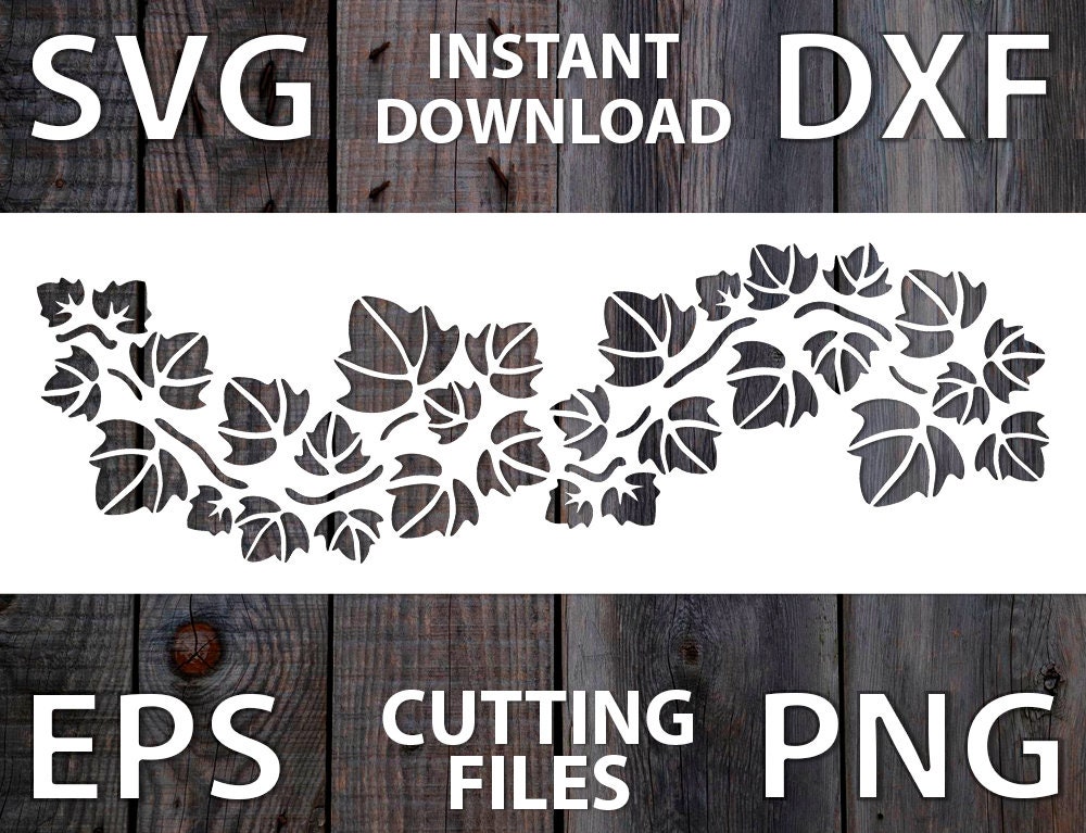 Ivy Border Digital Stencil Template SVG DXF EPS Png Files for - Etsy