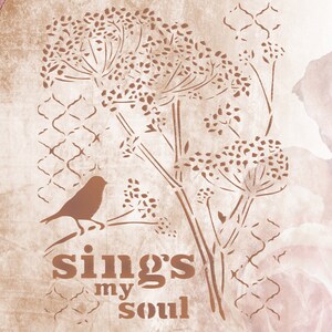 Sings My Soul Bird Stencil Reusable DIY Craft Mylar Stencil for ...