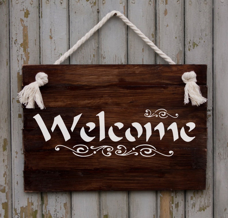 Welcome Sign Stencil Reusable DIY Craft Mylar Stencil Home - Etsy