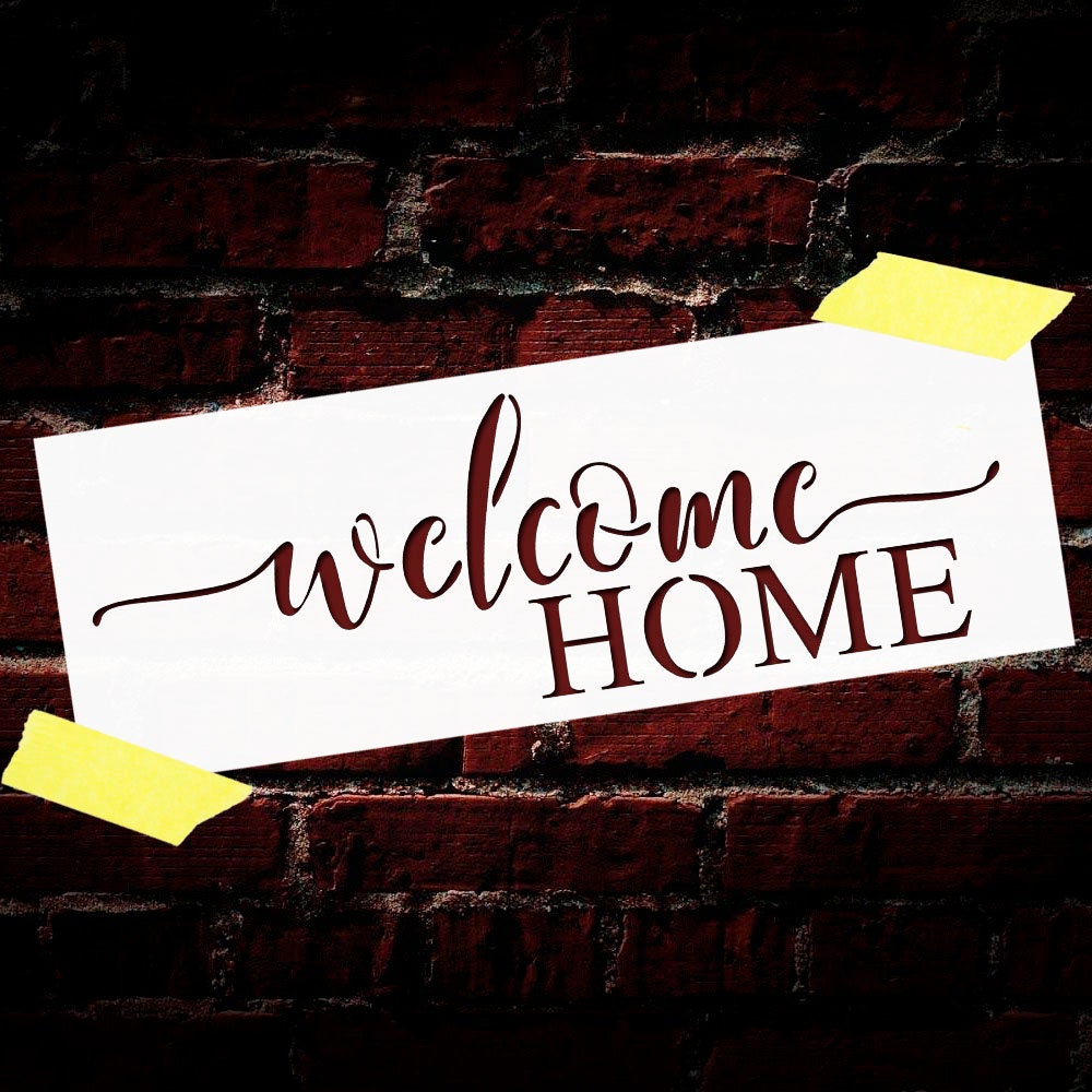 Welcome Home Sign Stencil Reusable DIY Mylar Stencil Home - Etsy