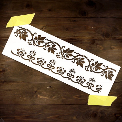 Grapevine Border Stencil Reusable DIY Craft Mylar Stencil - Etsy