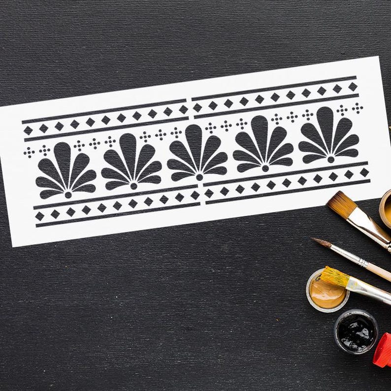 Talavera Border Stencil - DIY Stencil for Paint - Mexican Folk Art ...