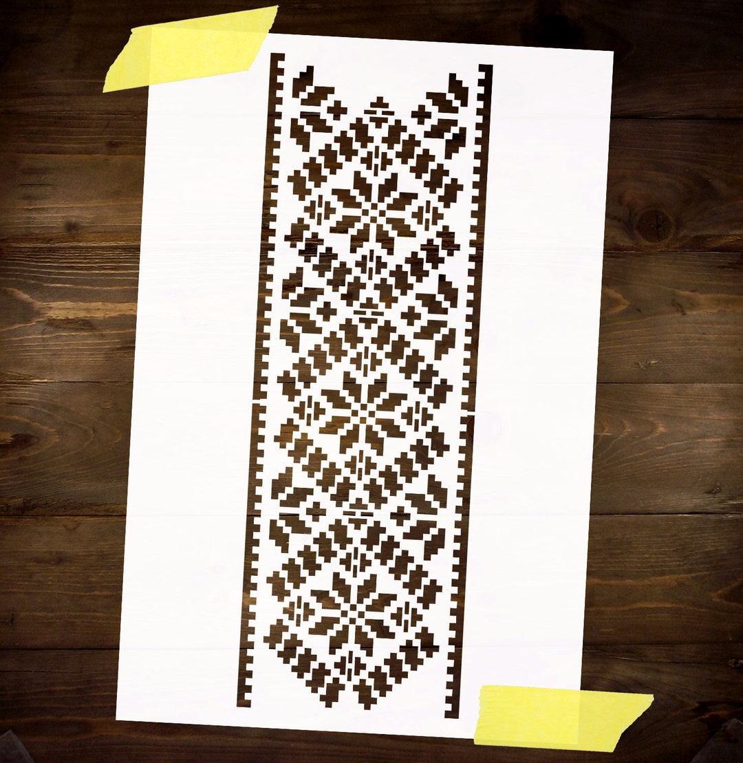 Vyshivanka Ukrainian National Tribal Ethnic Folk Ornament Stencil ...