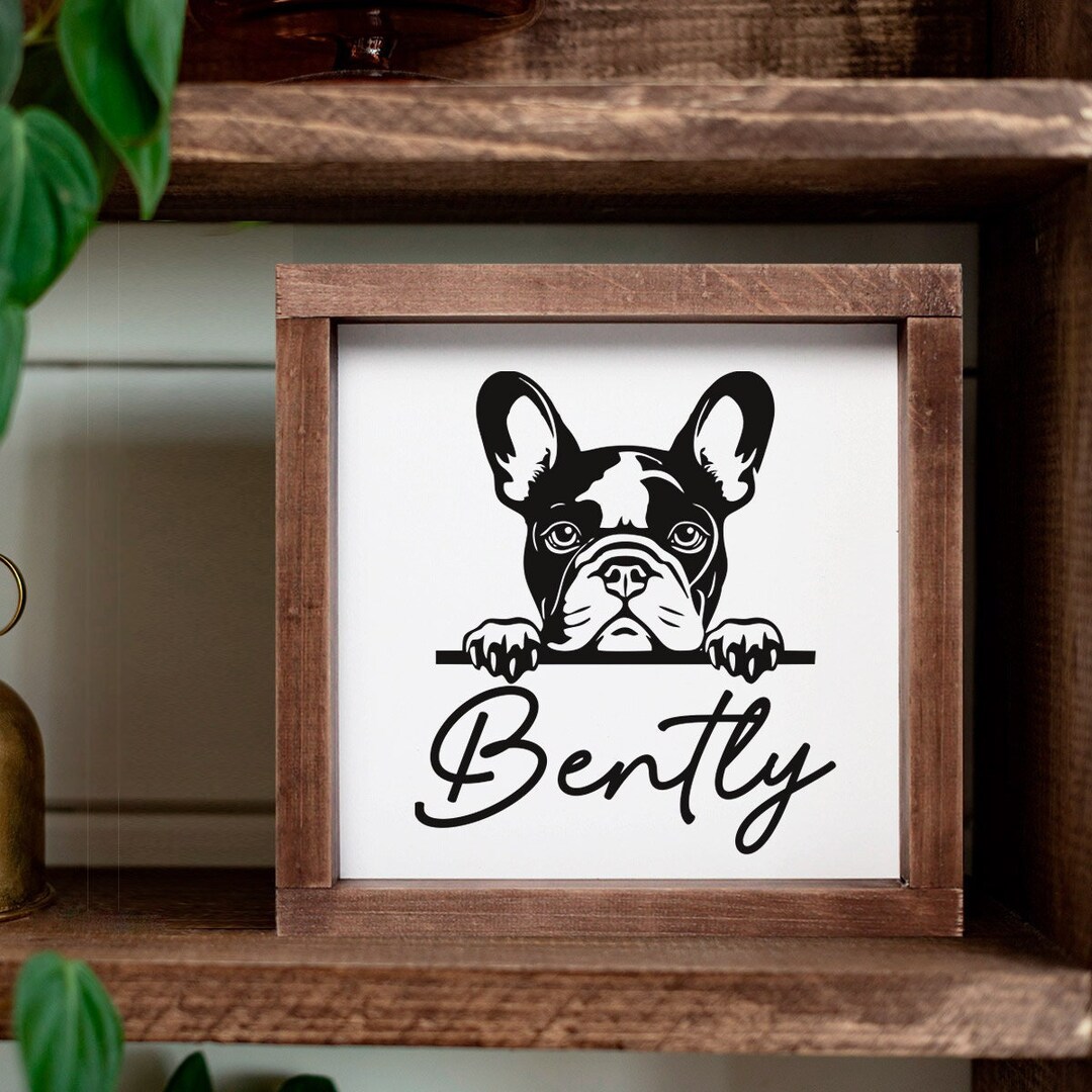 Dog Portrait Fursona Name Sign Custom Wood Dog Sign Handmade Gift for ...