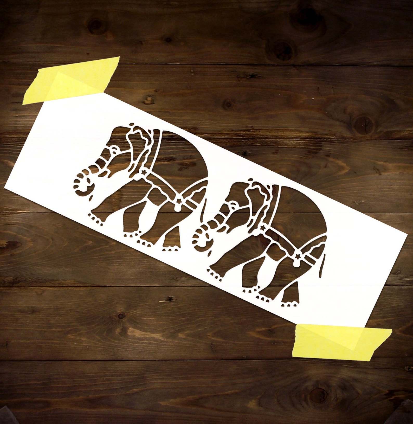 Indian Elephants Stencil Reusable DIY Craft Mylar Stencil - Etsy