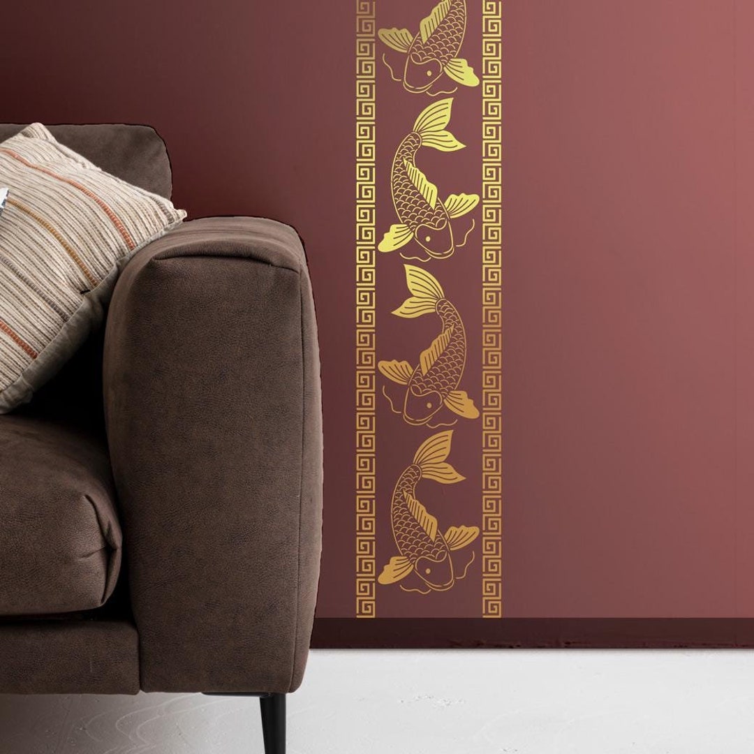 Koi Fish Stencil - Mylar Painting Stencils for Walls - Large Wall ...