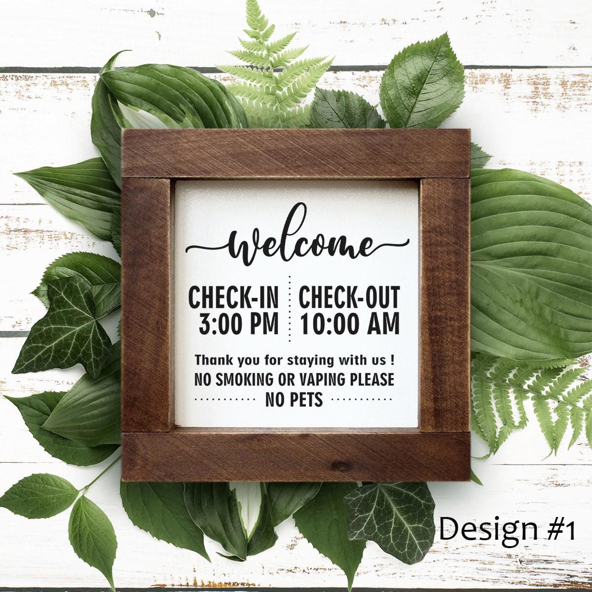 Airbnb Welcome Sign Check in Wood Sign Airbnb House Rules Custom ...
