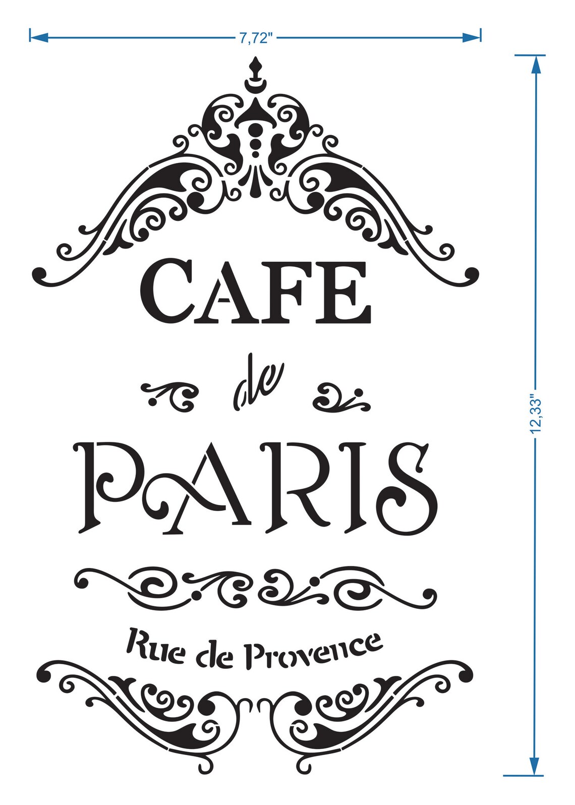 Parisian cafe Stencil Reusable DIY Craft Mylar Big Size | Etsy