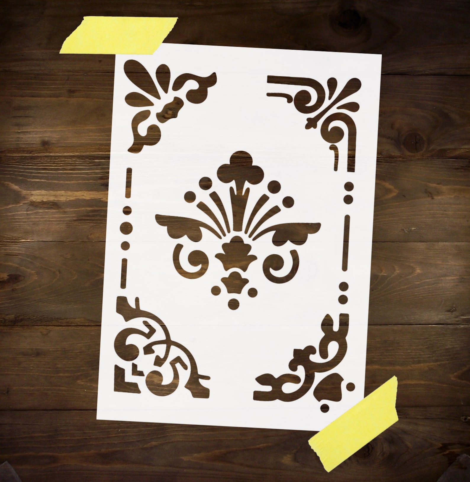 Floral Corners Stencil Reusable DIY Craft Mylar Stencil for - Etsy