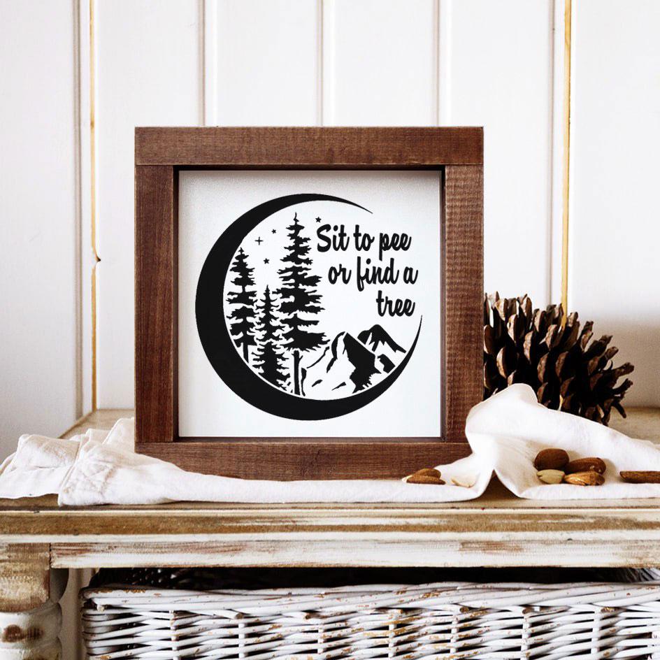 Toilet Sign Sit to Pee or Find Tree Guest Restroom Bathroom Rules Short ...