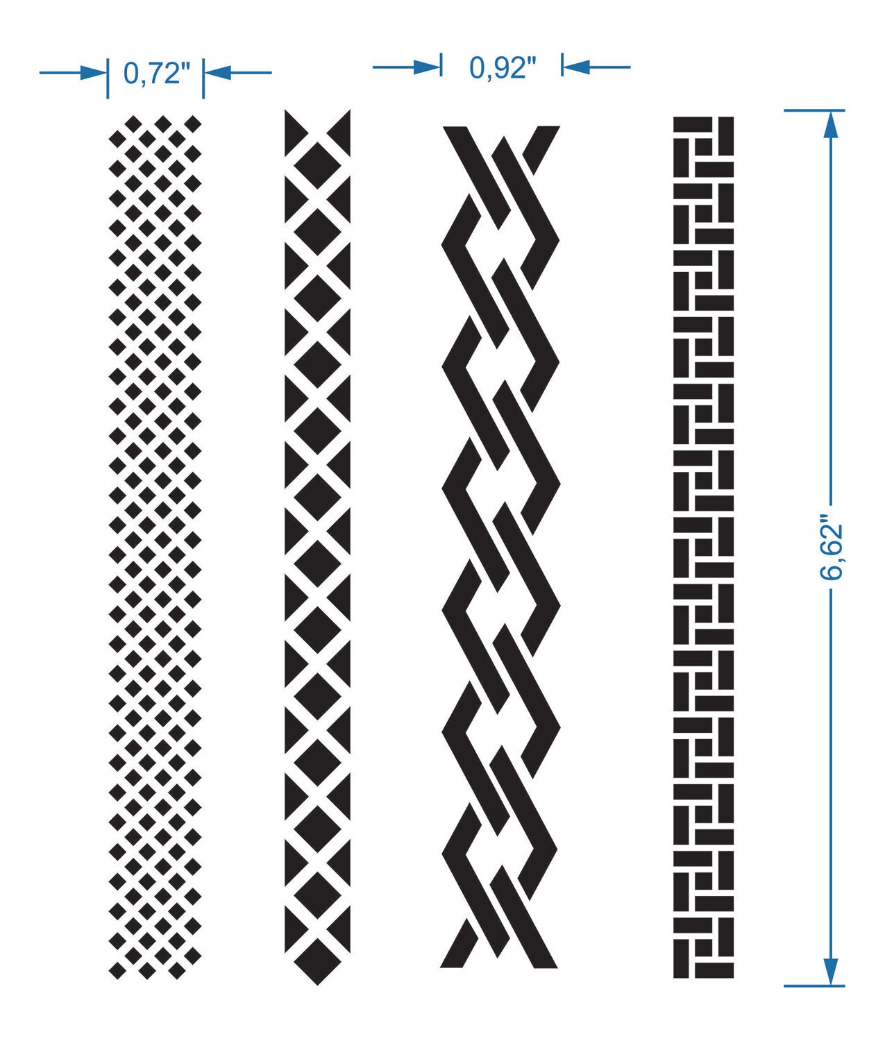 Four Borders Stencil Reusable DIY Craft Mylar Stencil | Etsy