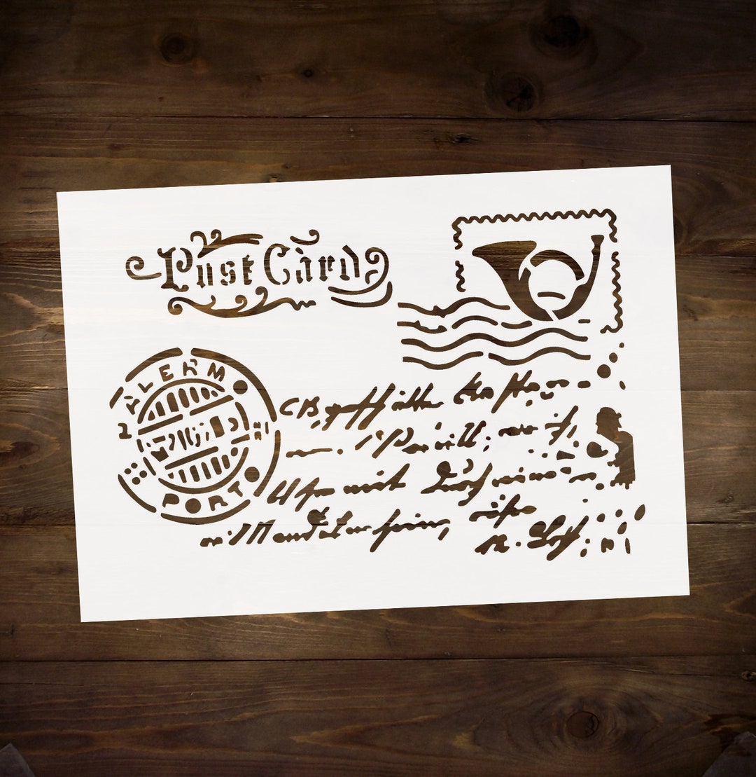 Vintage Post Card Stencil Reusable DIY Craft Mylar Stencil Scrapbooking ...