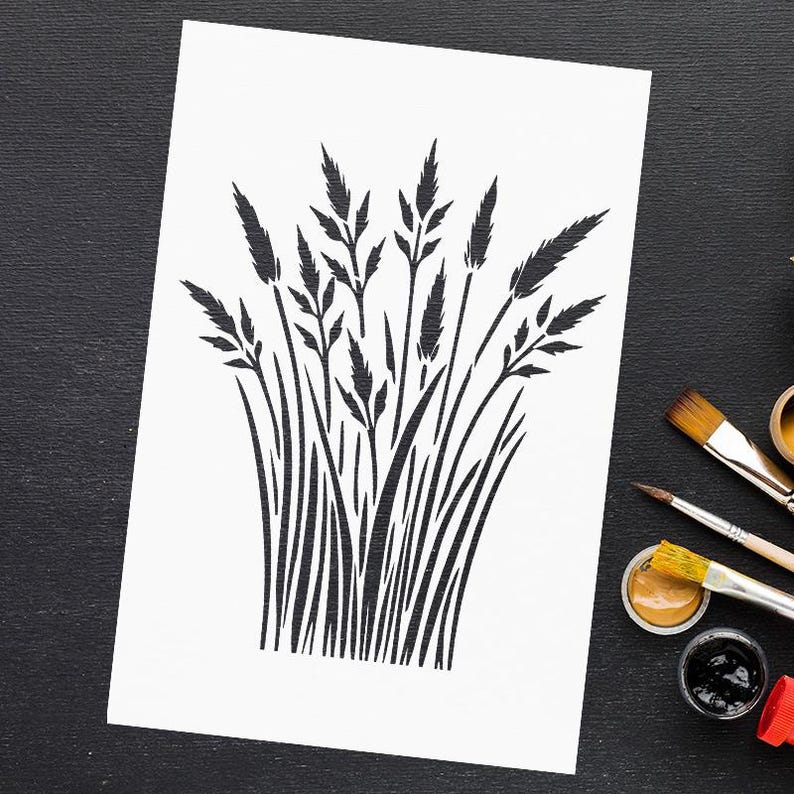 Field Grasses Stencil - DIY Stencil for Paint - Large Stencil for Walls ...
