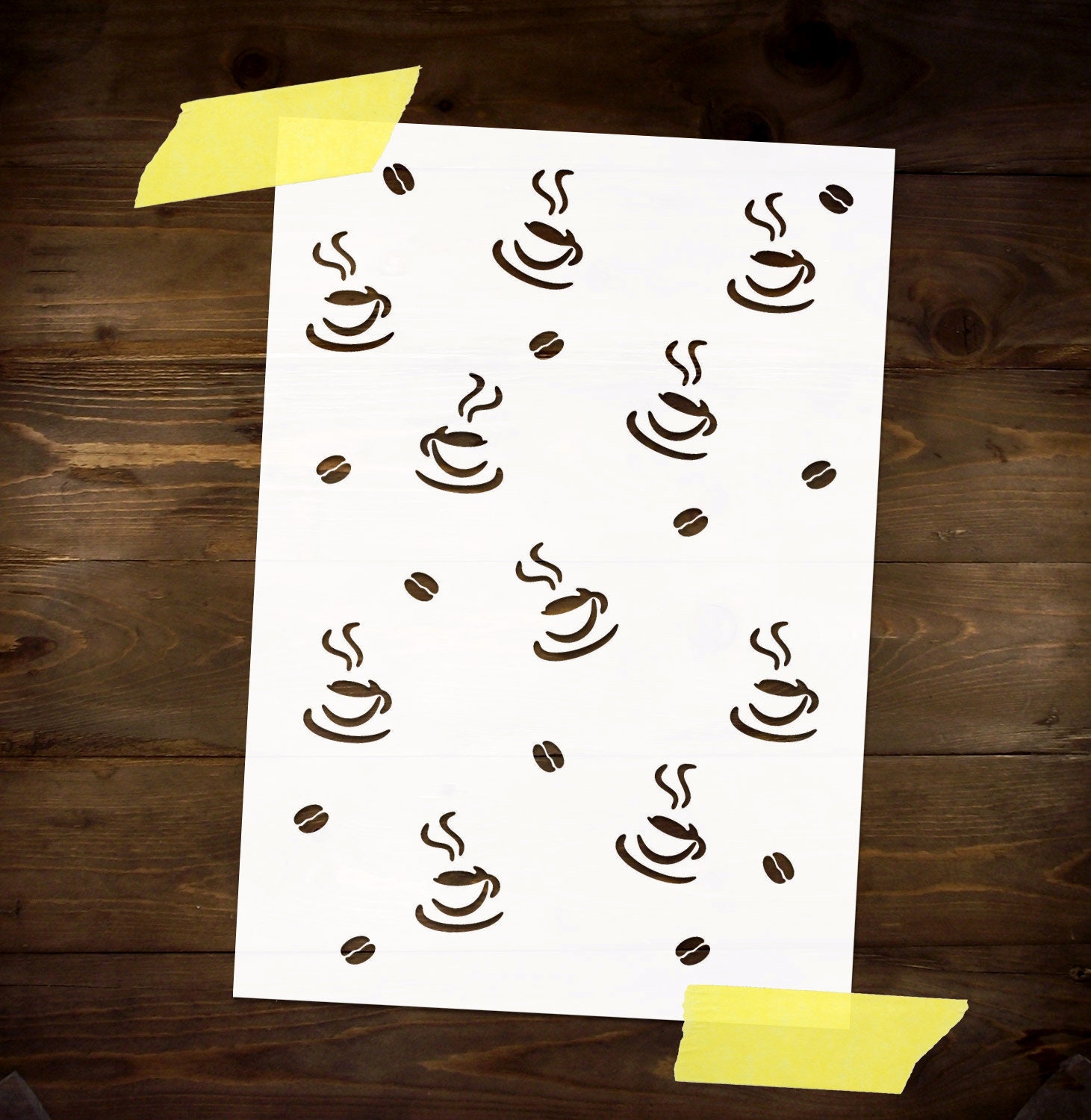 Coffee Cups Pattern Stencil Reusable DIY Craft Mylar Stencil | Etsy