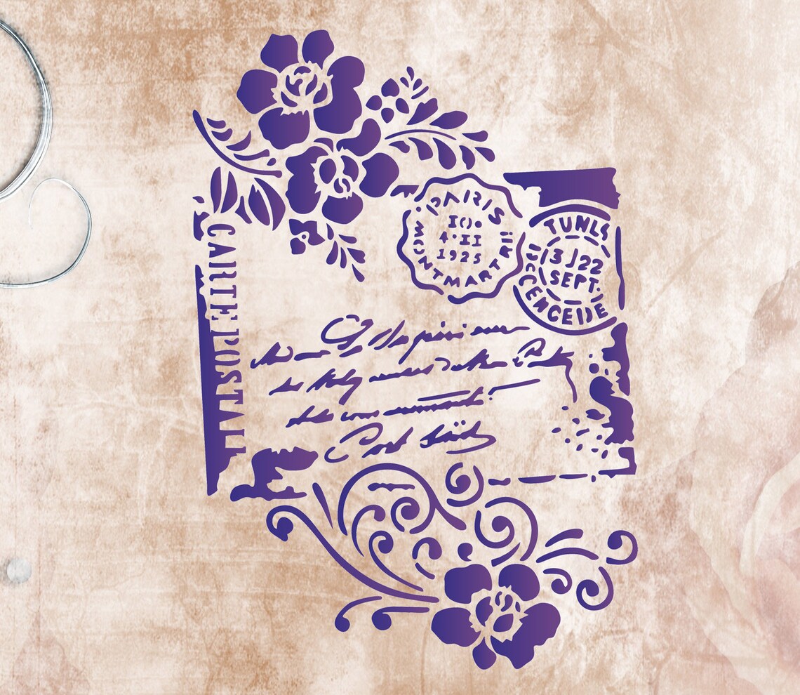 Vintage Post Card Stencil Reusable DIY Craft Mylar Stencil - Etsy
