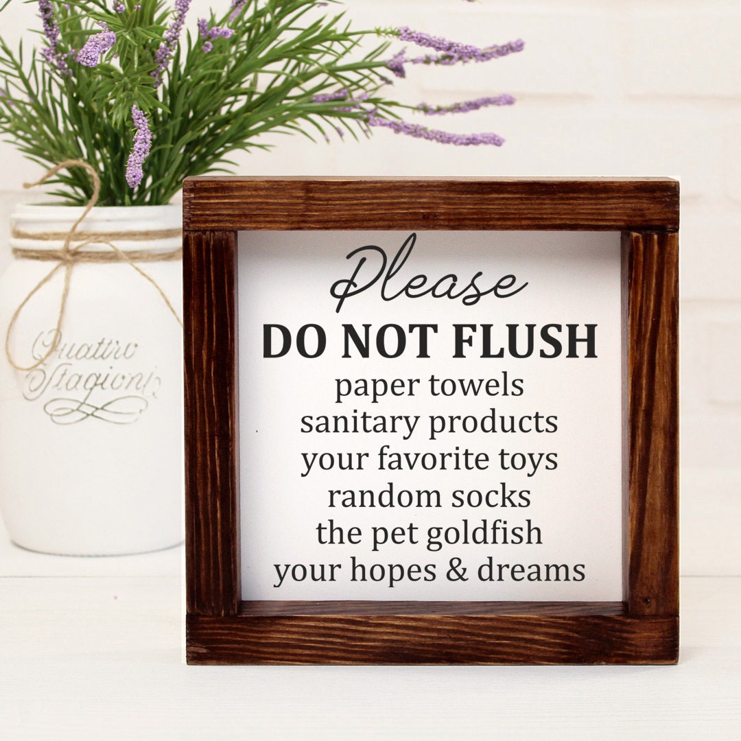 Airbnb Sign Septic Tank Flush Only Toilet Paper Bathroom Sign Guest ...
