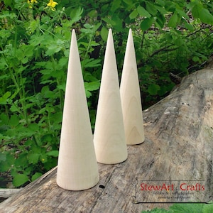 Big Wooden Cones 5, 6, 8, Wooden Ring Cones, Craft Cones, Woodworking ...
