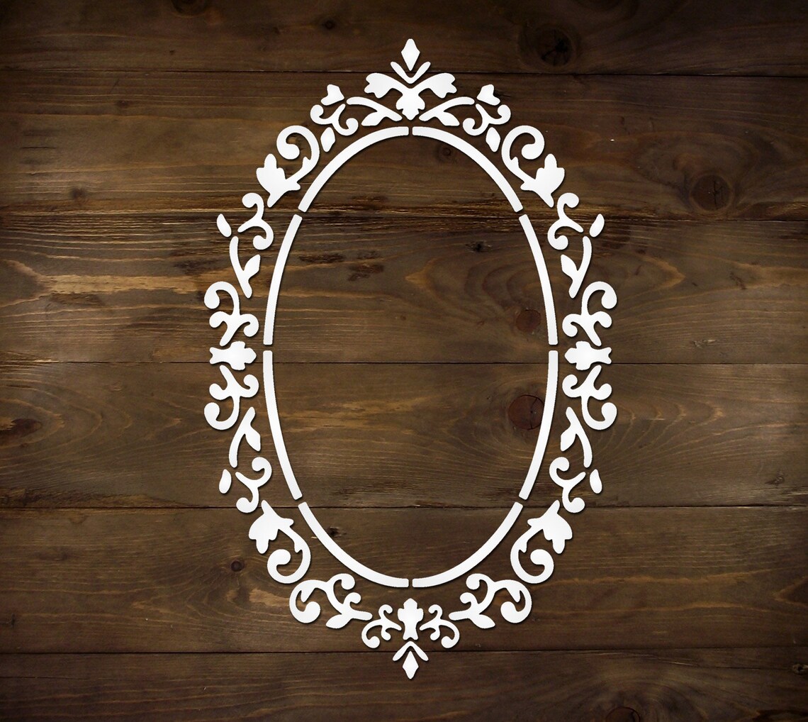 Oval Vintage Frame Stencil Reusable DIY Craft Mylar Stencil | Etsy